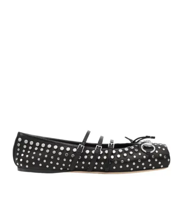 Gucci Horsebit Ballet Flat With Buckle Detailing - Black