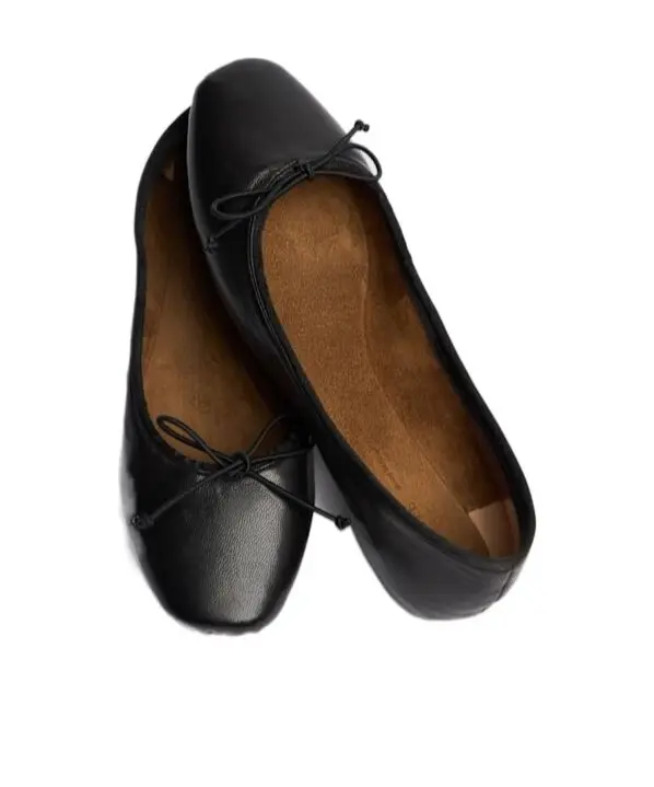 Khaite Charlotte Leather Ballerina Flats