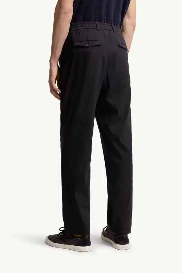 Moncler Logo Patch Trousers - Navy Blue