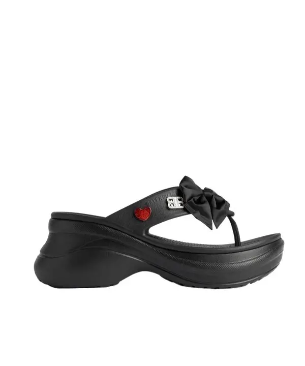 Balenciaga Platform Thong Sandals With Embossed Logo