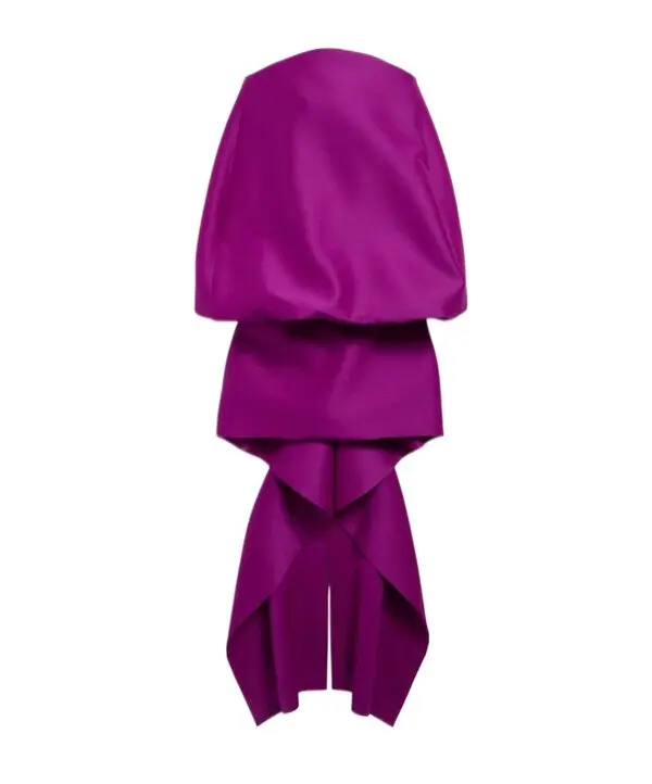 Balenciaga Draped Off-shoulder Mini Dress - Violet