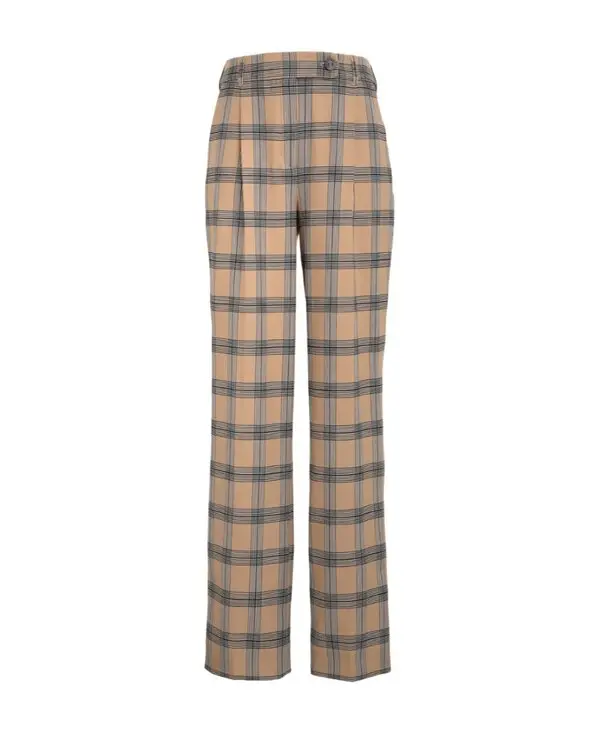 Zimmermann Plaid Wool Belt Loop Casual Pants