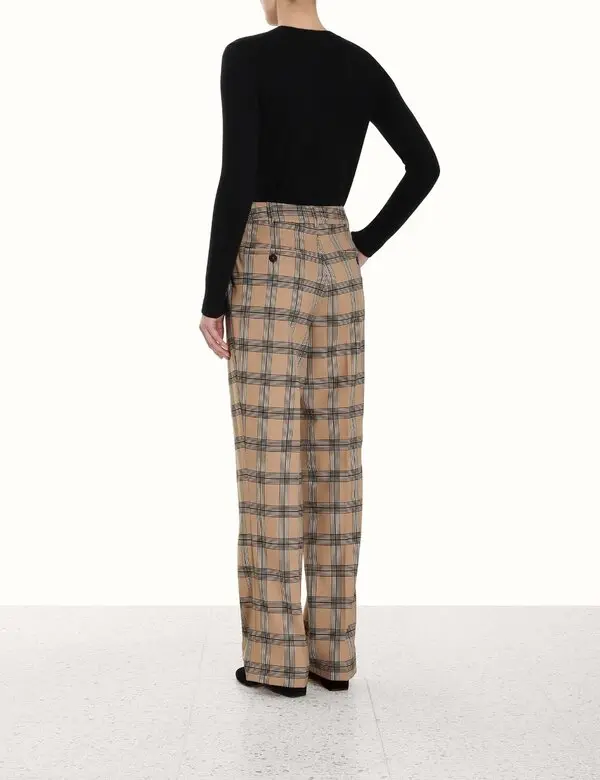 Zimmermann Plaid Wool Belt Loop Casual Pants