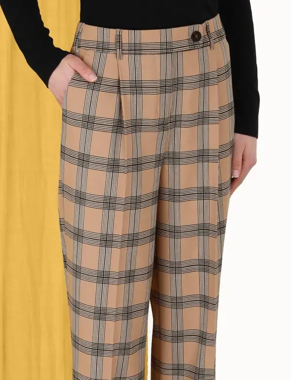 Zimmermann Plaid Wool Belt Loop Casual Pants