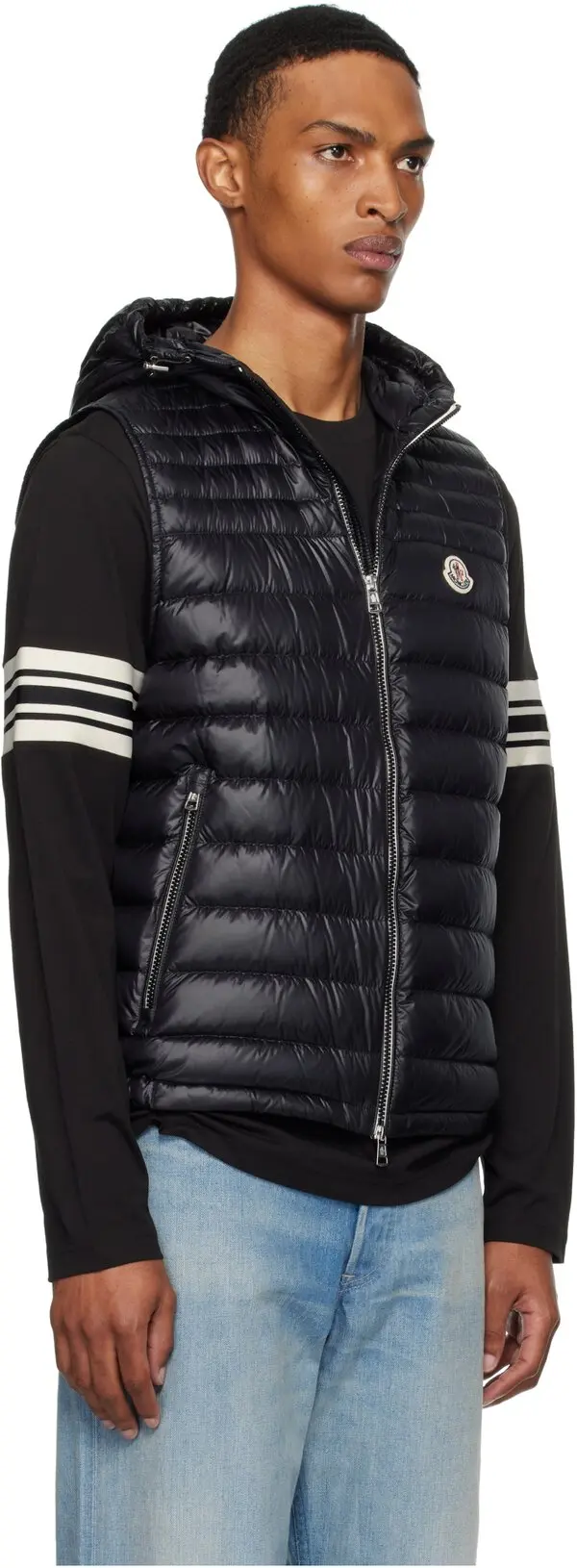 Moncler Padded Gilet With Hood - Black