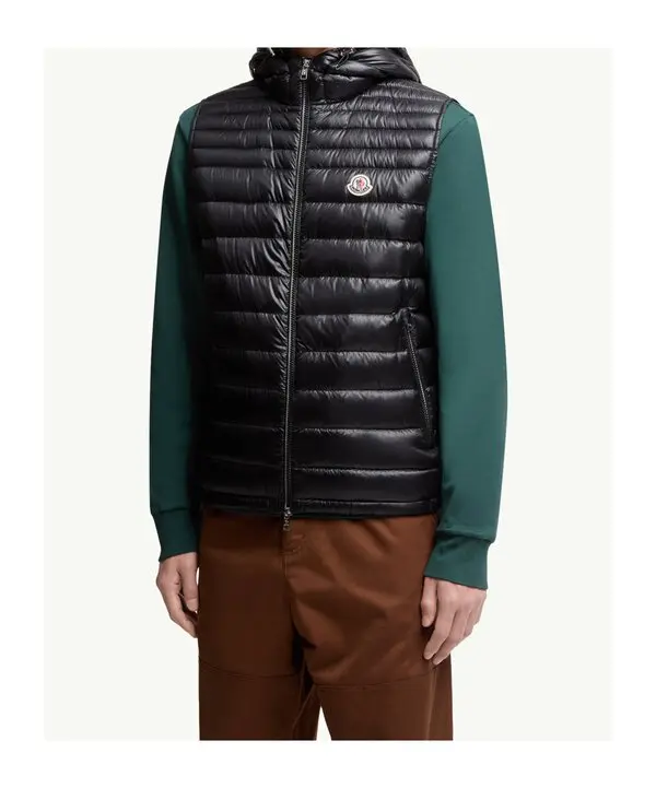 Moncler Padded Gilet With Hood - Black