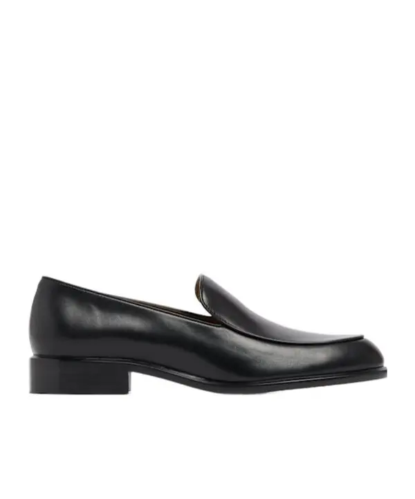 Khaite 35mm Miles Leather Loafers - Black