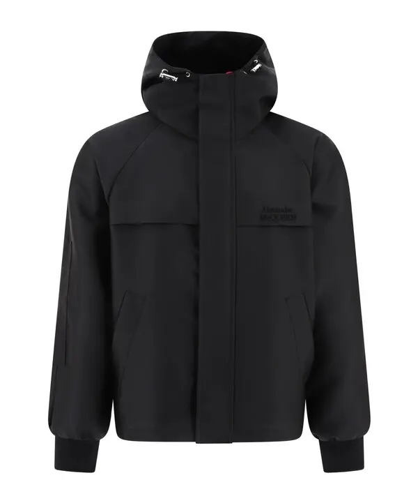 Alexander McQueen Logo Embroidered Hooded Casual Jacket