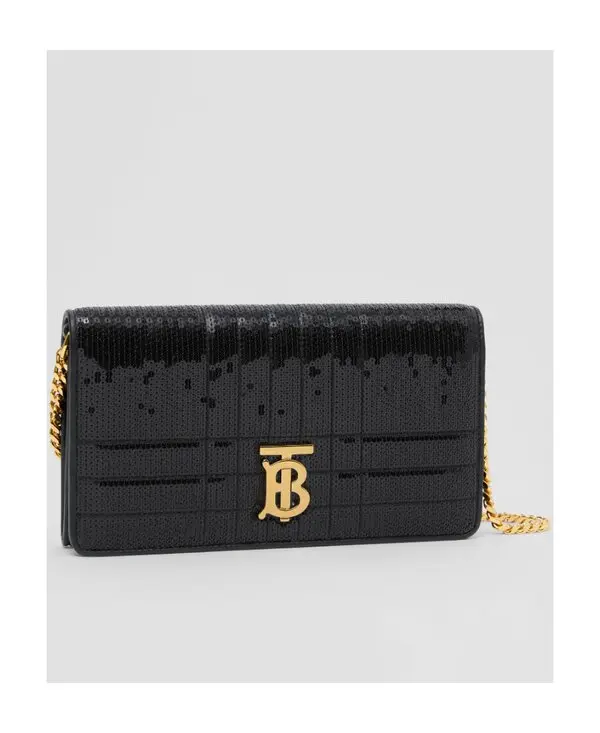 Burberry Lola Sequin Embellished Wallet-on-strap