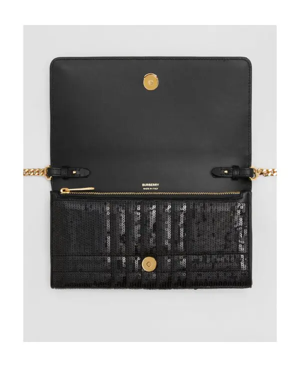 Burberry Lola Sequin Embellished Wallet-on-strap
