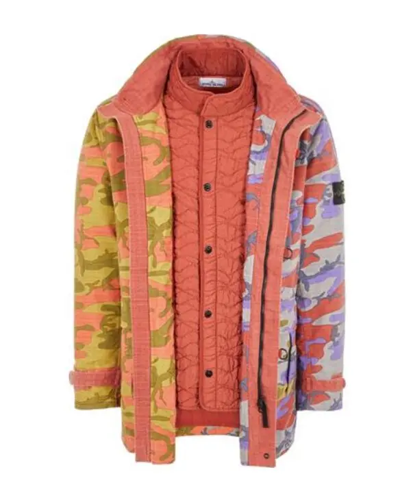 Stone Island Camouflage Print Toggle Jacket