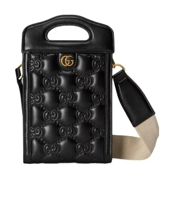 Gucci Mini Gg Supreme Leather Bag - Black