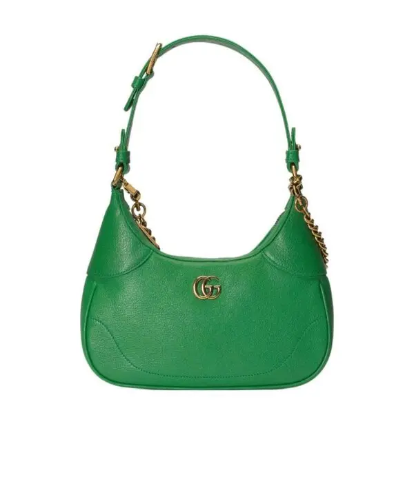 Gucci Aphrodite Shoulder Bag With Double G Logo Plaque - Green