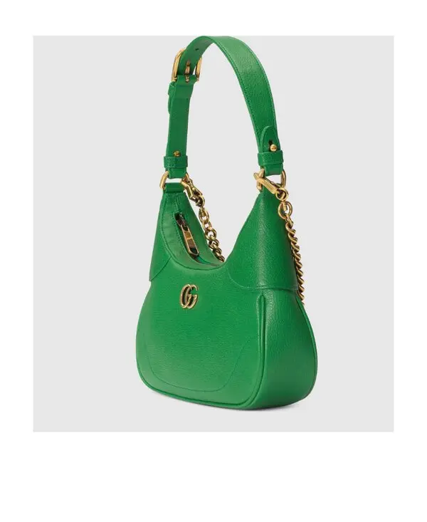 Gucci Aphrodite Shoulder Bag With Double G Logo Plaque - Green