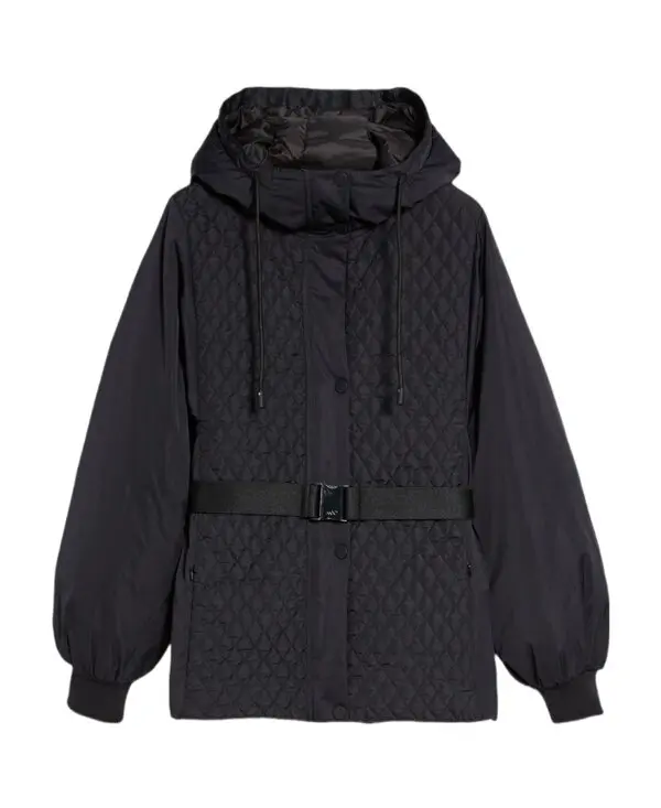 Max Mara Hooded Down Jacket With Belt