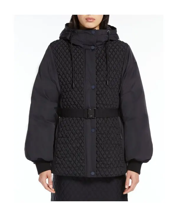 Max Mara Hooded Down Jacket With Belt