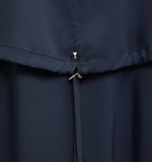 Ami Hooded Lightweight Jacket With Drawstring Detail - Blue