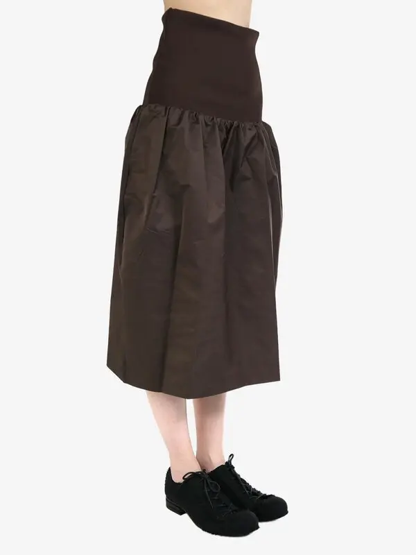AMOMENTO Shirring Flare Skirt
