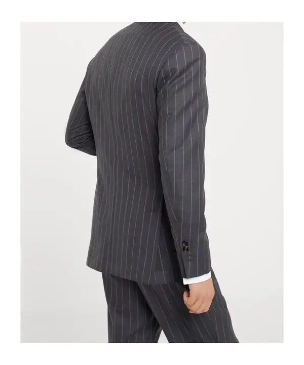 Brunello Cucinelli Single-breasted Pinstriped Tailored Blazer
