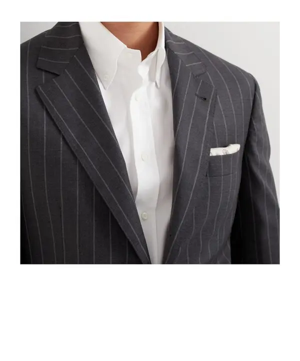 Brunello Cucinelli Single-breasted Pinstriped Tailored Blazer