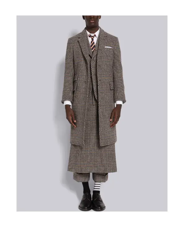 Thom Browne Single Slit Coat With Iconic Stripes