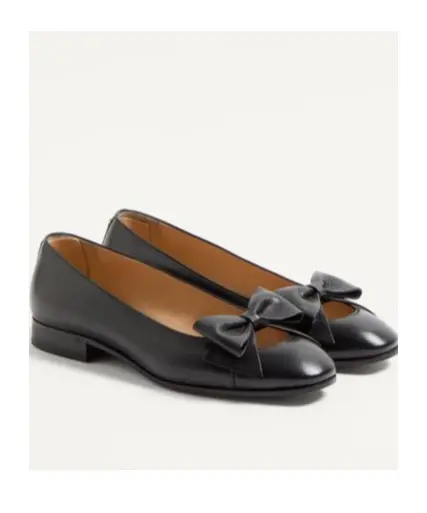 Valentino Garavani Kidskin Ballerina Flats With Bow Detailing