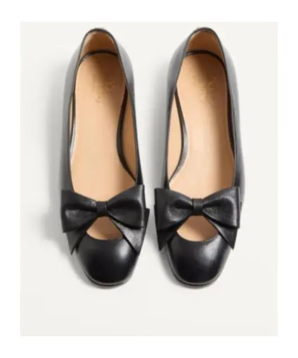 Valentino Garavani Kidskin Ballerina Flats With Bow Detailing