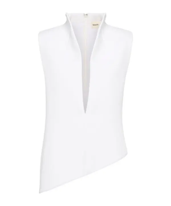 Khaite Asymmetrical Zip-up Top