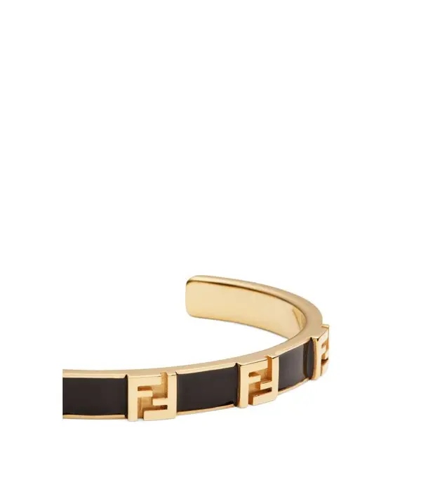 Fendi Forever" Gold-plated Metal And Enamel Cuff Bracelet