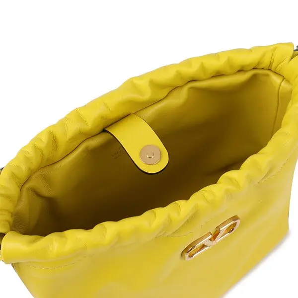 Valentino Garavani Drawstring Shoulder Bag With Gold Tone Logo Detail
