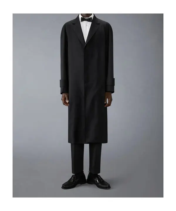 Thom Browne Single-breasted Wool Coat With Striped Loop Buckle