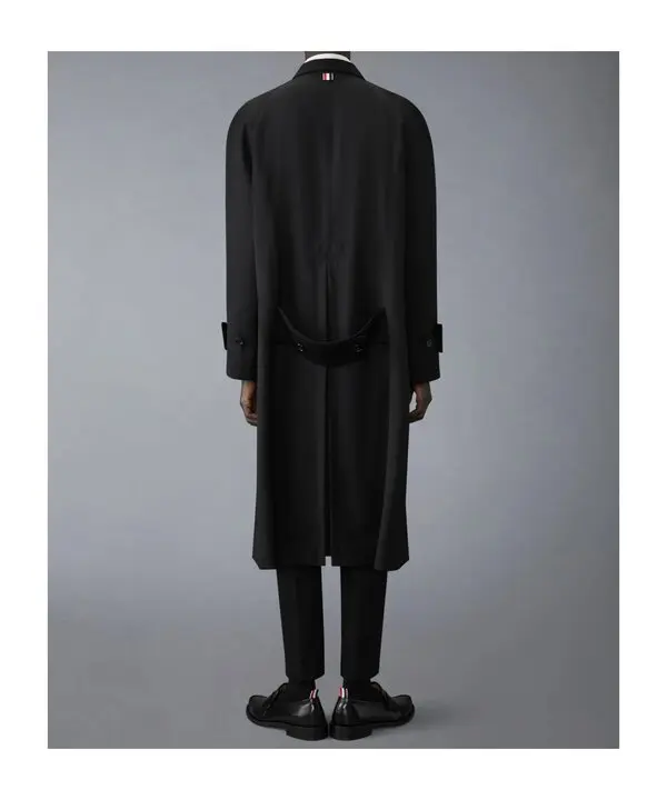 Thom Browne Single-breasted Wool Coat With Striped Loop Buckle