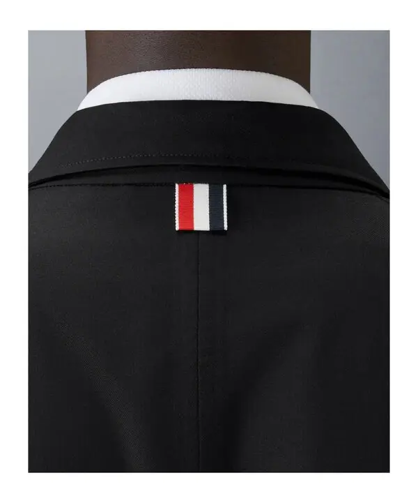 Thom Browne Single-breasted Wool Coat With Striped Loop Buckle
