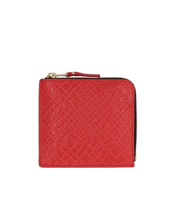 Comme Des Garçons All-over Embossed Detail Wallet - Red