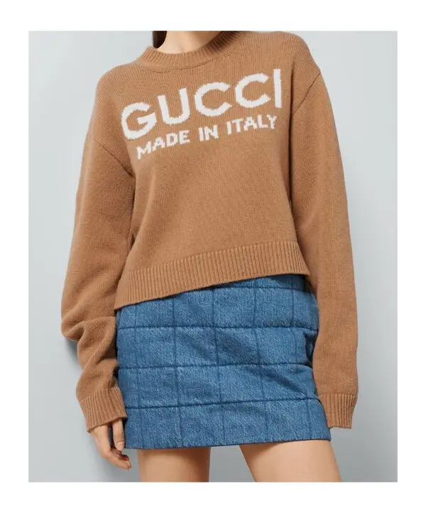 Gucci Logo Intarsia Crewneck Knit Sweater