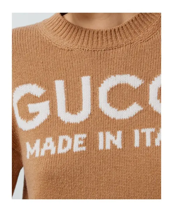 Gucci Logo Intarsia Crewneck Knit Sweater
