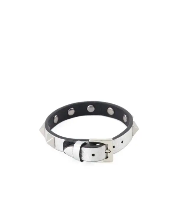 Valentino Garavani Rockstud Leather And Metal Bracelet - Black