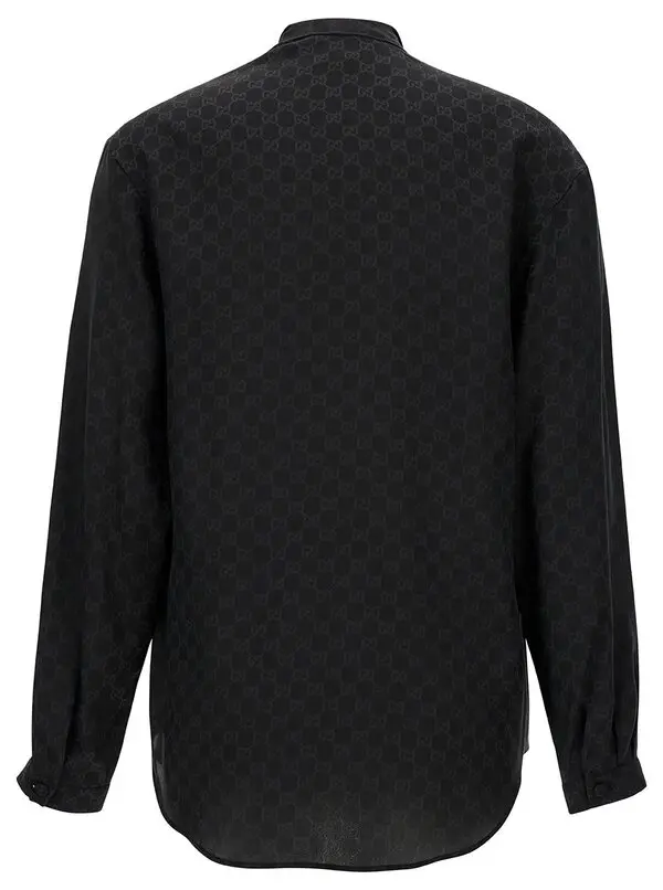 Gucci Embellished Gg Crepe Satin Shirt With Self-tied Bow