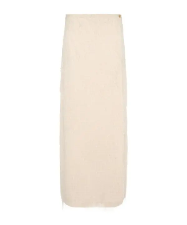 Khaite Quinn Fluid Viscose Blend Long Skirt - Nude