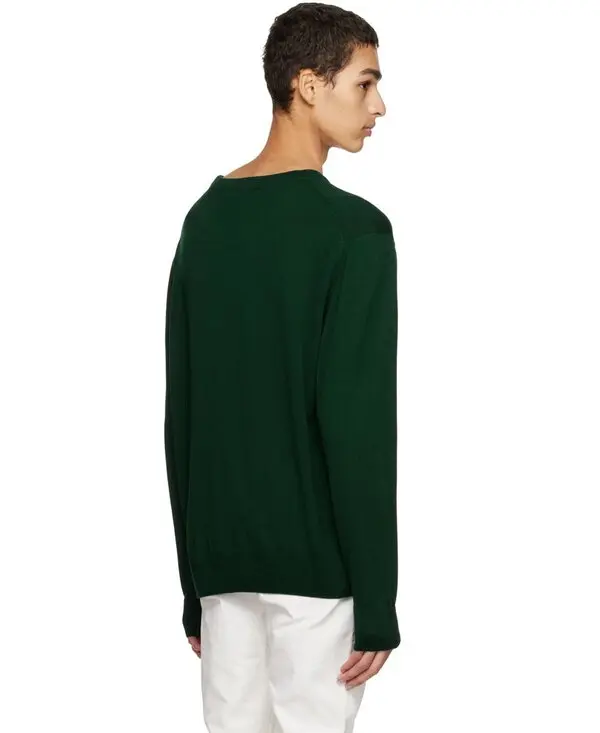 Maison Kitsuné Fox Head Patch Crewneck Sweater - Green
