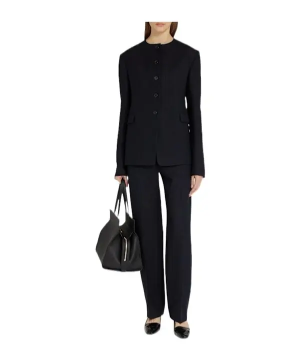 Khaite Callen Virgin Wool Blend Straight Leg Pants
