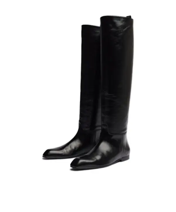Khaite 25mm Knee-high Leather Boots - Black