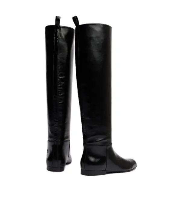 Khaite 25mm Knee-high Leather Boots - Black