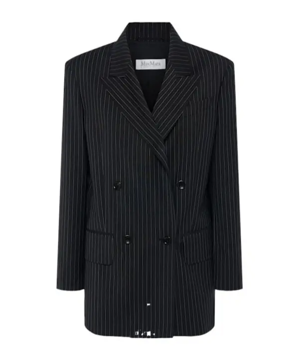 Max Mara Mattia Pinstriped Wool Blazer