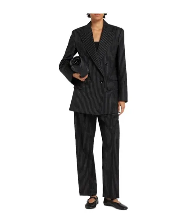 Max Mara Mattia Pinstriped Wool Blazer