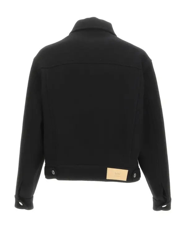 Ami Long-sleeve Wool Jacket - Black