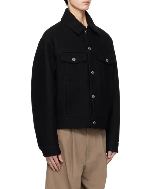 Ami Long-sleeve Wool Jacket - Black