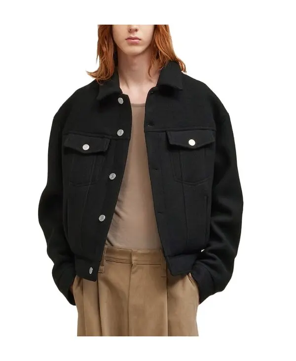 Ami Long-sleeve Wool Jacket - Black