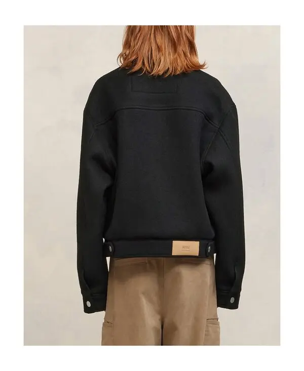 Ami Long-sleeve Wool Jacket - Black