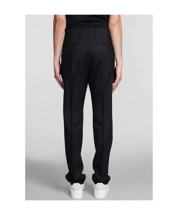 Ami Mid-rise Straight Leg Trousers - Black